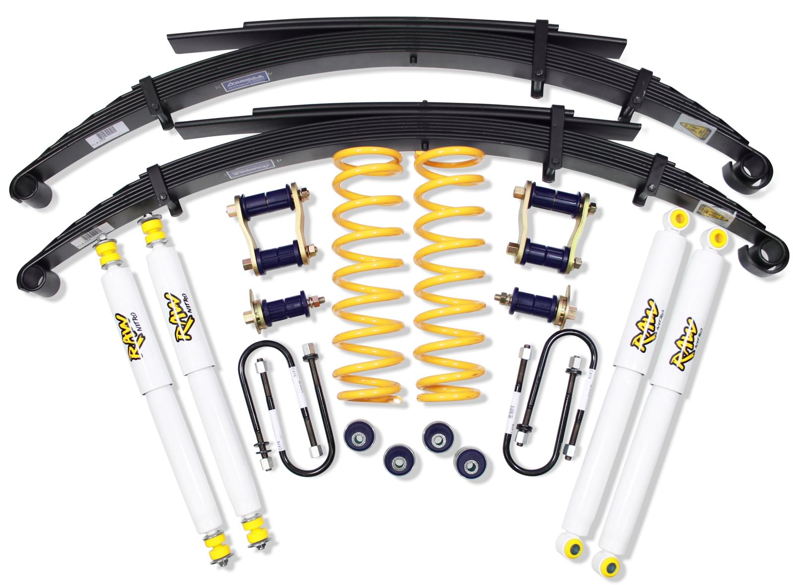 2 Inch 50mm RAW Nitro 4x4 Lift Kit to suit Toyota Landcruiser 78/79 Se ...