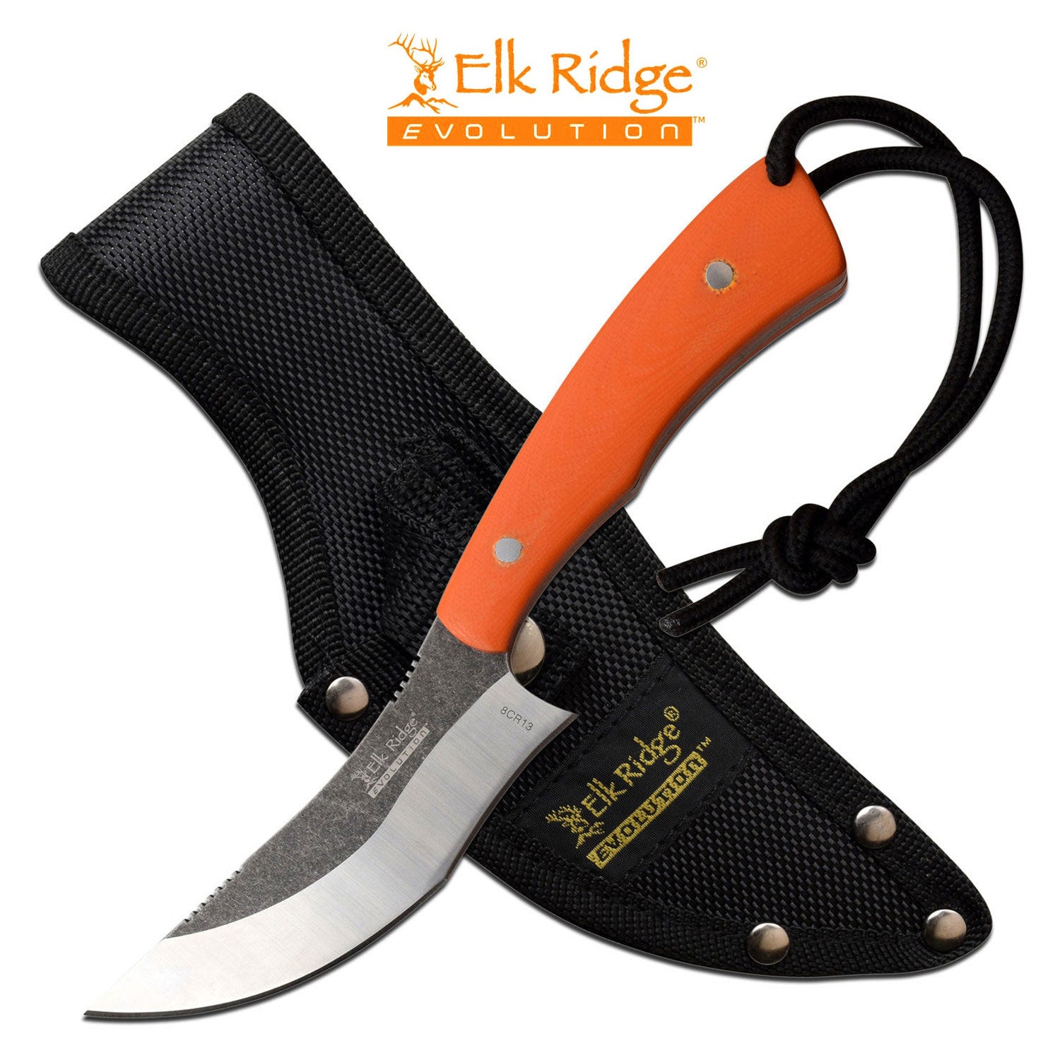 Elk Ridge Evolution 8cr13 Orange G10 Skinner Knife – Ramped up 4x4