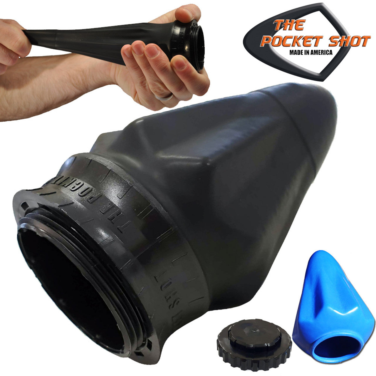 Black Pocket Shot Slingshot w 2x Pouches – Ramped up 4x4